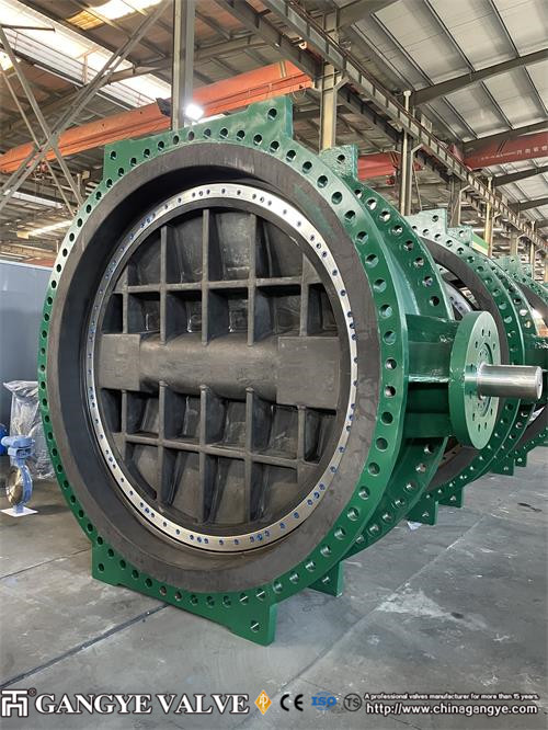 DN2400 Double offset rubber lined Butterfly - Gangye valve
